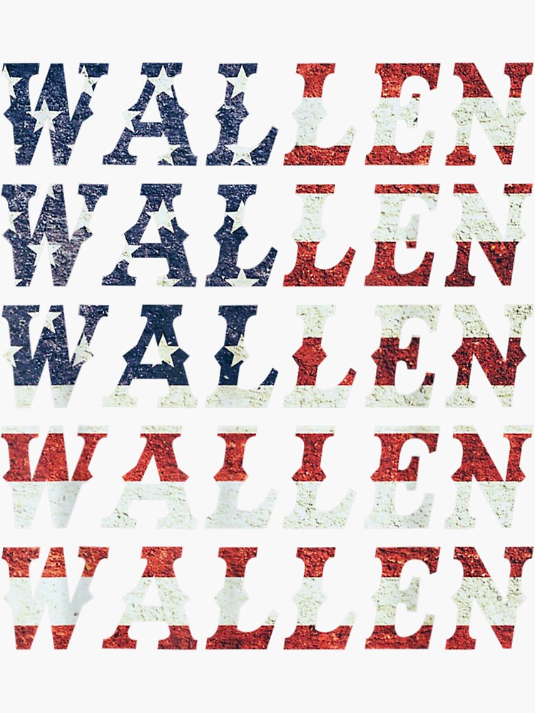 "Cute Wallen Shirt American Flag Red White Blue Merch Outfit" Sticker ...