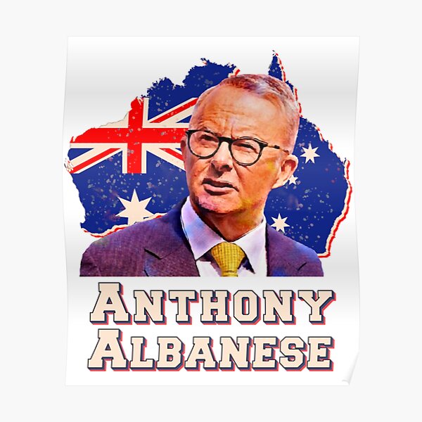 "Australian Labor Party Anthony Albanese Australian map retro 2022 ...