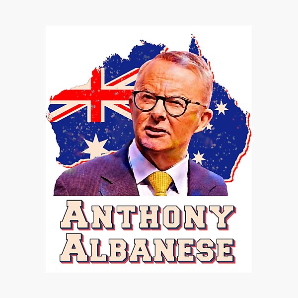 "Australische Labour Party Anthony Albanese Australische Karte Retro ...