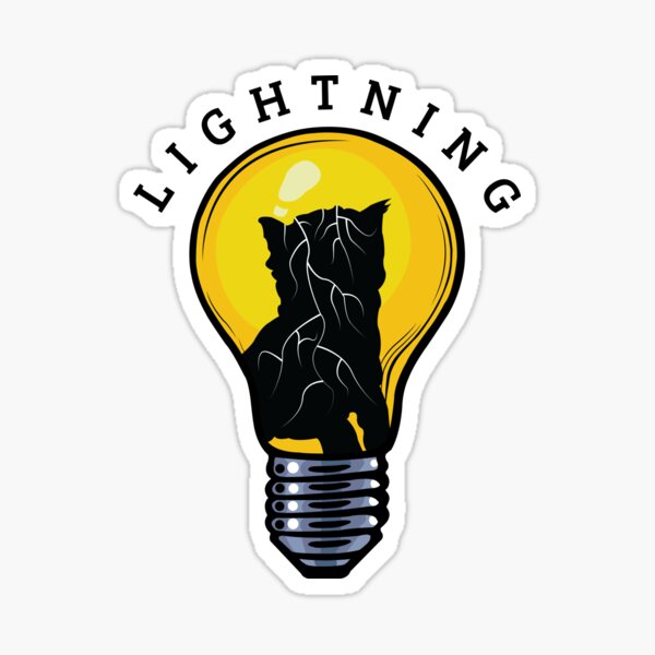 "Cat Lightning-lightning cat" Sticker by StudioJanith77 | Redbubble