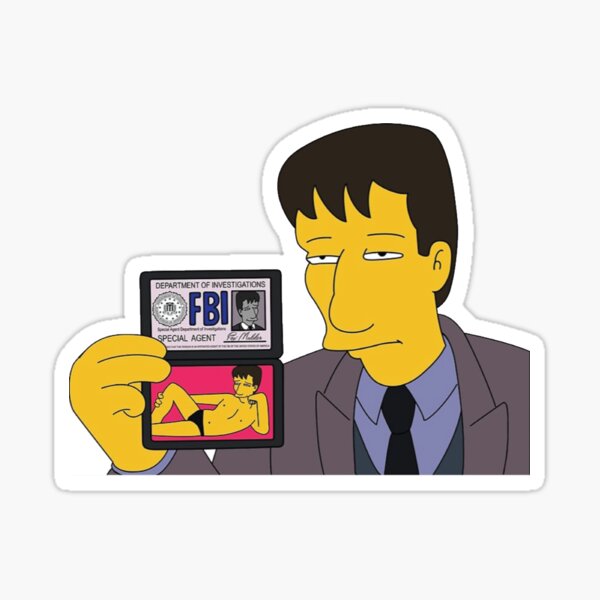 "FBI Simpsons" Sticker for Sale by zaktravel99 | Redbubble