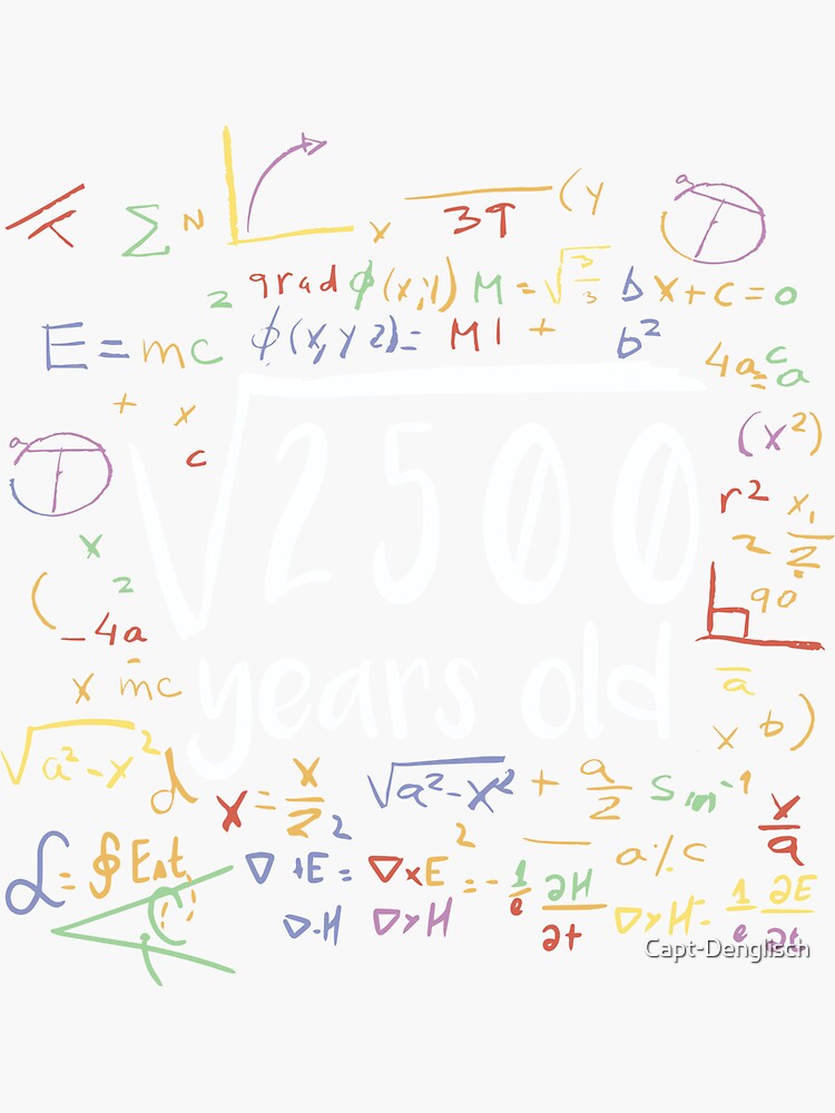"50th birthday - square root of 2500 - funny math birthday motif ...