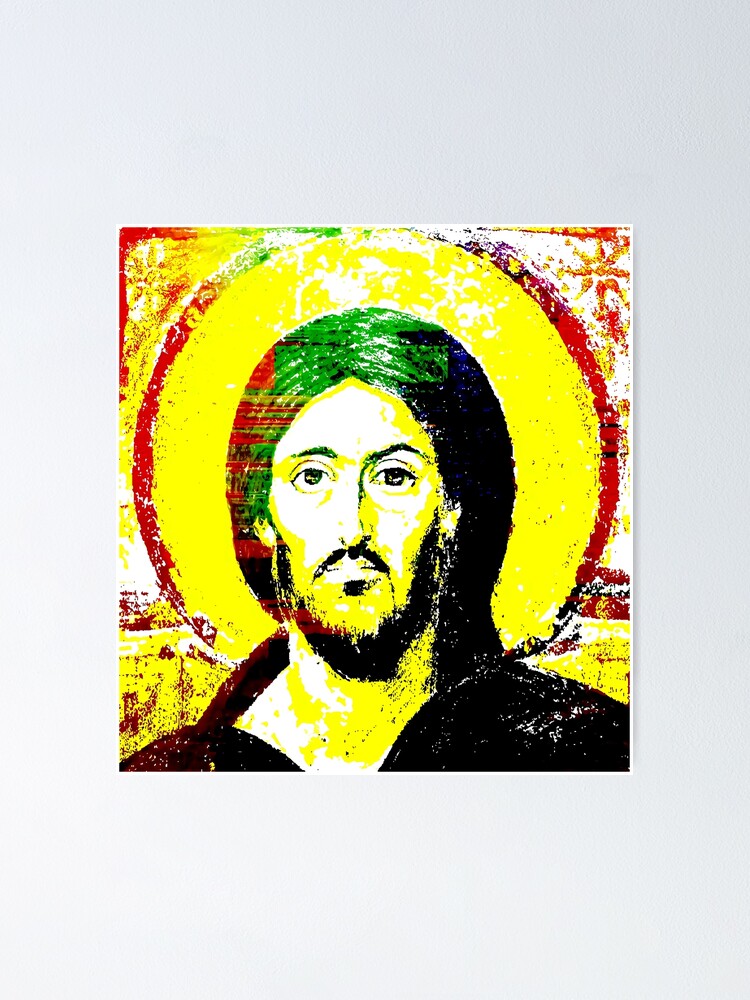 "Jesus Portrait Yellow" Poster for Sale by OrthodoxLove | Redbubble