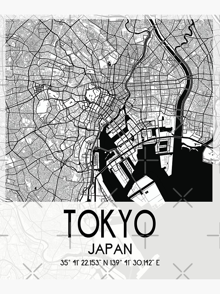 "TOKYO JAPAN MAP MONOCHROME MODERN WHITE" Poster for Sale by ...