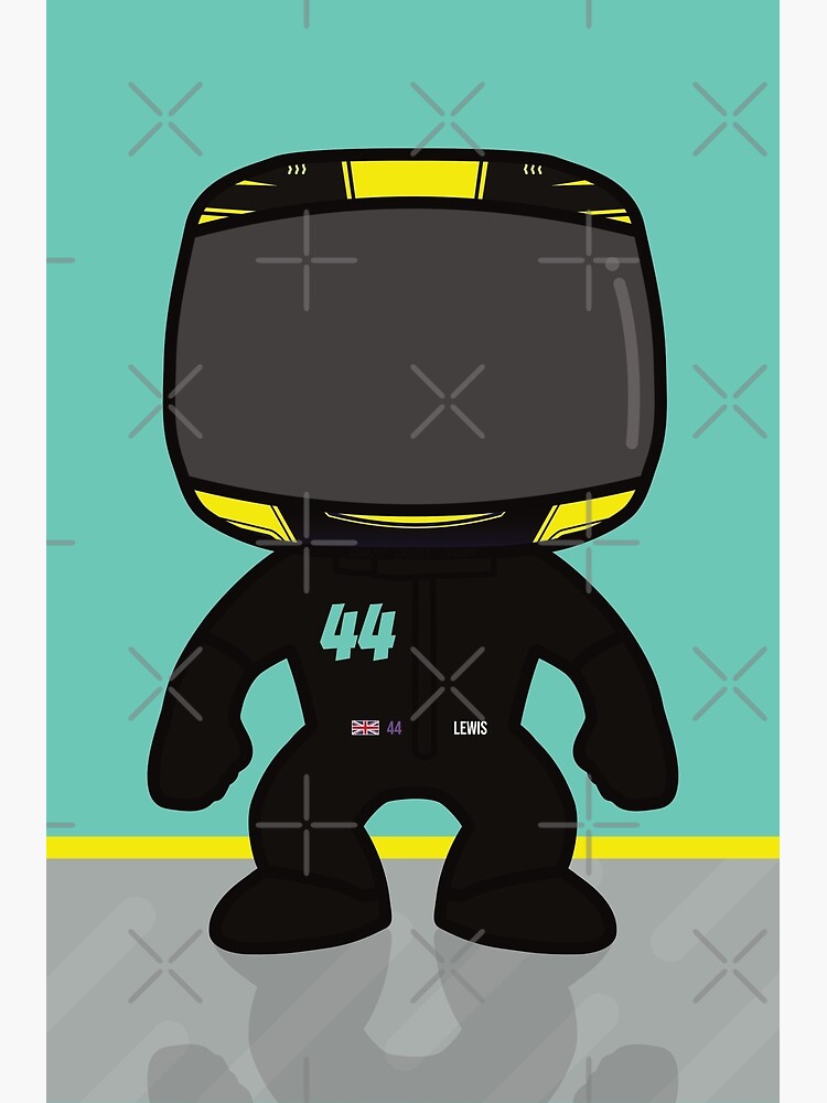 "Lewis Hamilton Custom Bobblehead - 2022 Season Yellow Helmet" Poster ...