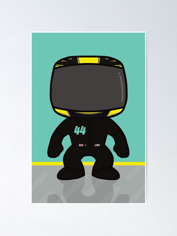 "Lewis Hamilton Custom Bobblehead - 2022 Season Yellow Helmet" Poster ...