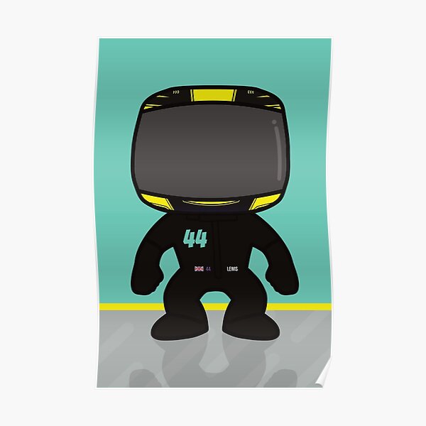 "Lewis Hamilton Custom Bobblehead - Gelber Helm der Saison 2022" Poster ...