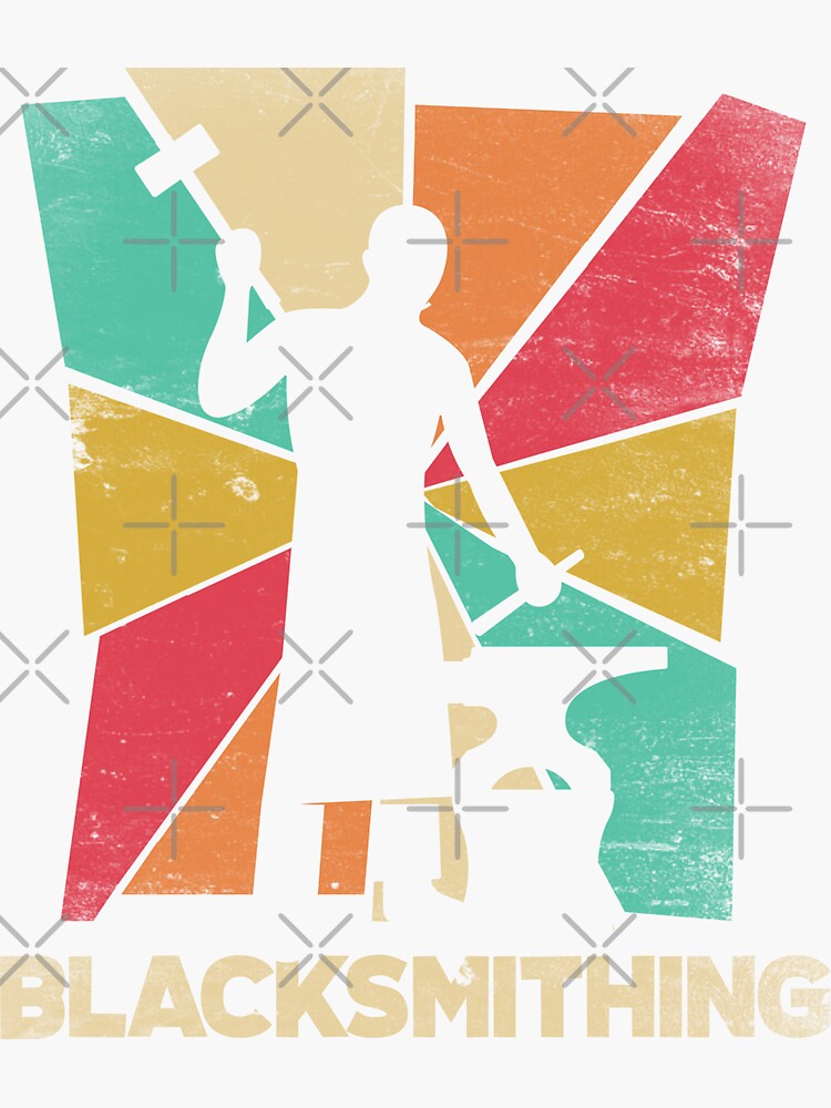 "Metalsmith Blacksmithing Forging Silhouette" Sticker by ShopTheStyle ...