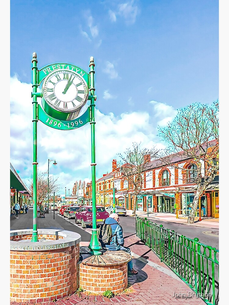 "Prestatyn Town Clock North Wales Art Print By John Brython" Poster for ...
