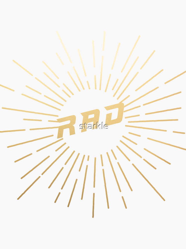 "RAD - gold rays" Sticker for Sale by starkle | Redbubble
