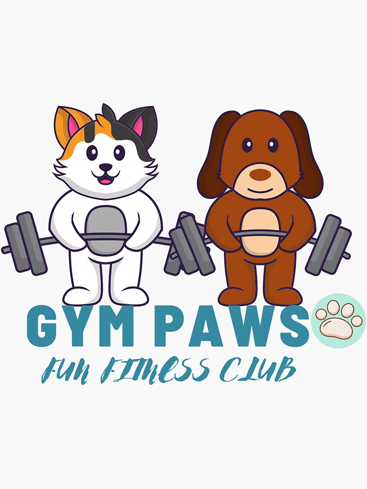 "Gym Paws" Sticker by RunaReta | Redbubble