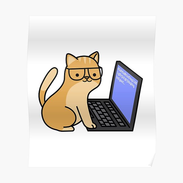 "Programmer Cat" Poster by Grand-Design | Redbubble