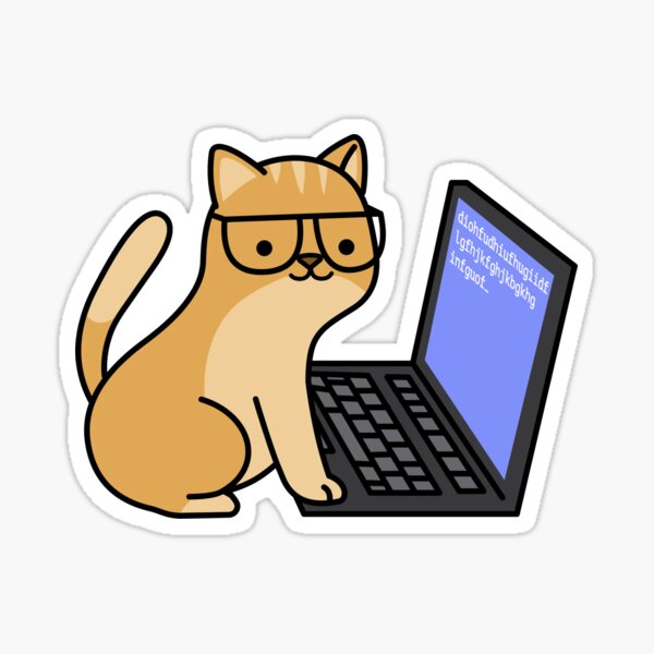 "Programmer Cat" Sticker by Grand-Design | Redbubble