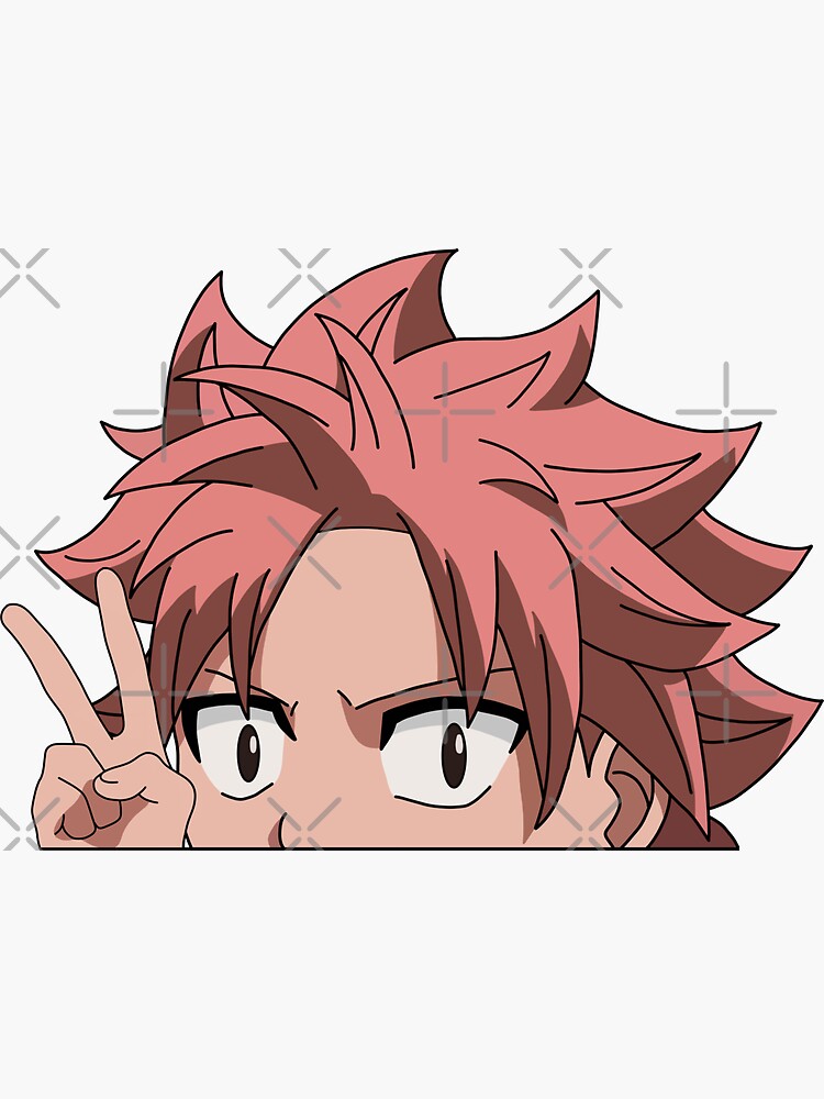 "Natsu Peace Out Peeker - Fairy Tail" Sticker by ThePlum-Palette ...