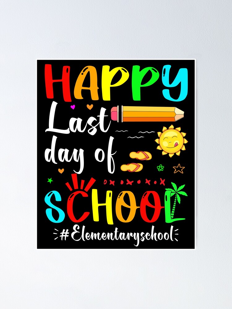 Póster «Último día de la escuela primaria Maestro de graduación de ...