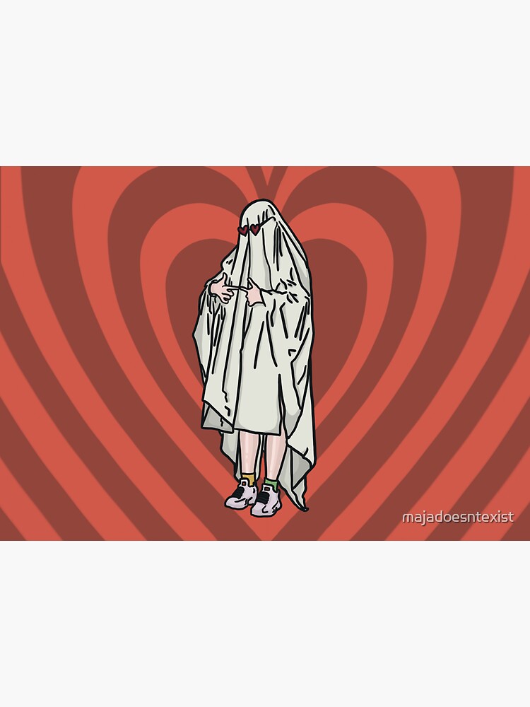 "shy ghost in y2k hearts" Sticker by majadoesntexist | Redbubble