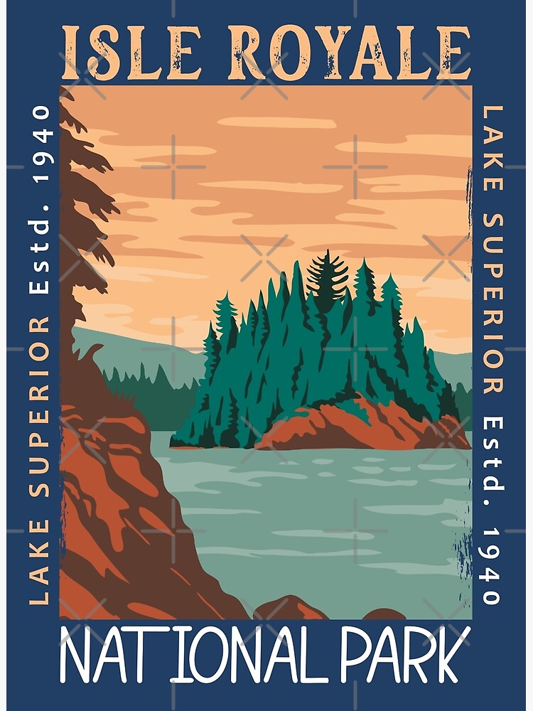 "Isle Royale National Park Michigan Distressed" Poster for Sale by ...
