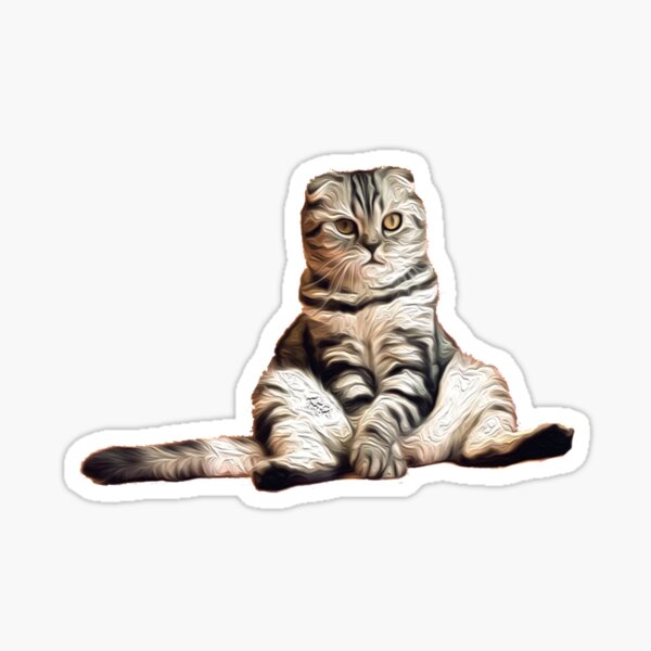 "Oil painting meme cat" Sticker by MeikoDesign | Redbubble