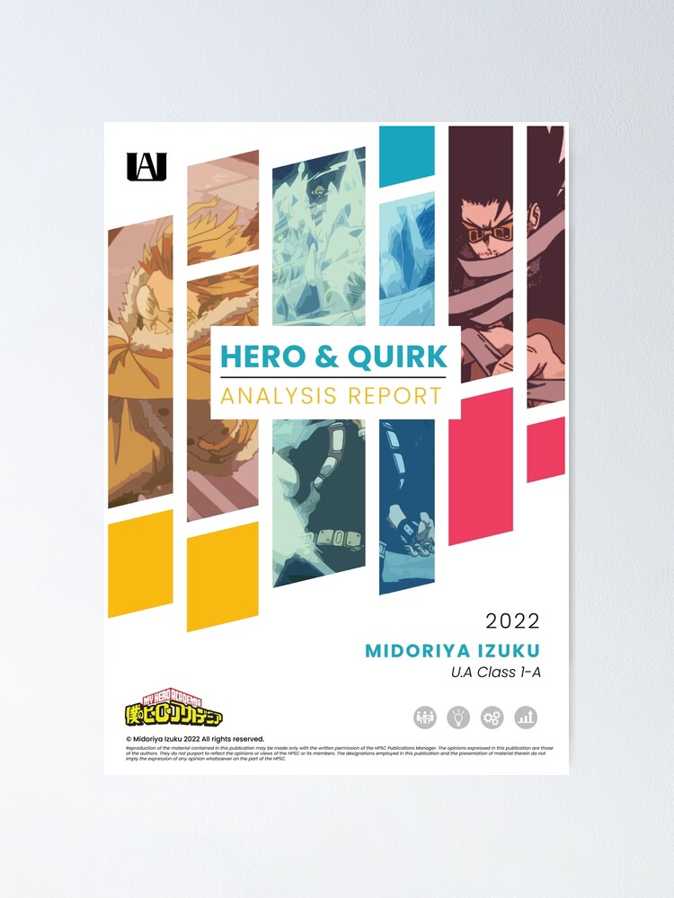 "Hero Quirk Analysis Report" Poster for Sale by spacesmuggler | Redbubble