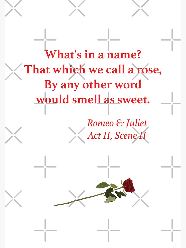 "What's in a name (Romeo & Juliet quotation)" Sticker by ...