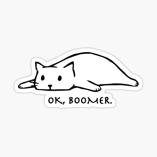 "OK, boomer." Sticker by kvitka17 | Redbubble