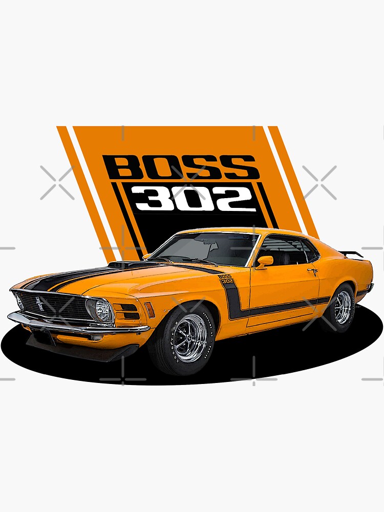 "Mustang Boss 302" Sticker for Sale by WilcoxPhotoArt | Redbubble