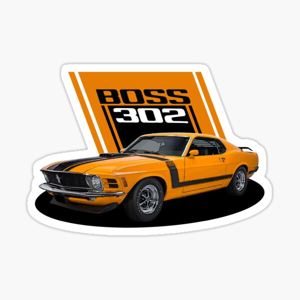 "Mustang Boss 302" Sticker for Sale by WilcoxPhotoArt | Redbubble