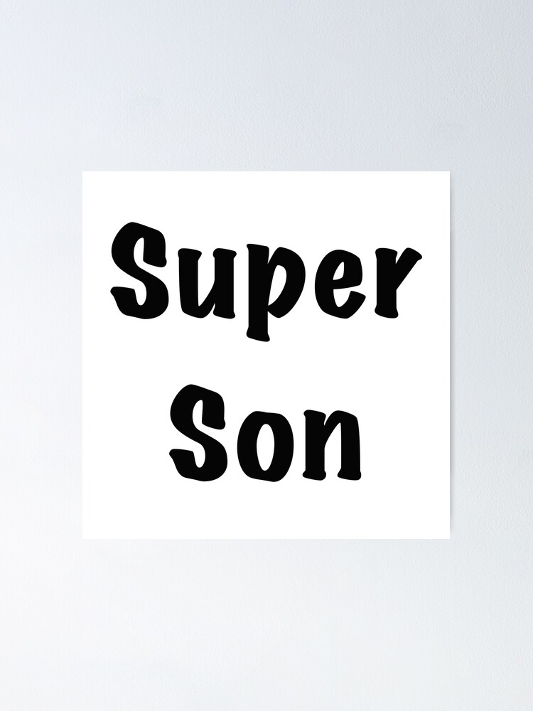 Poster « cadeau pour la fête des super fils, un coeur de fleurs, l ...