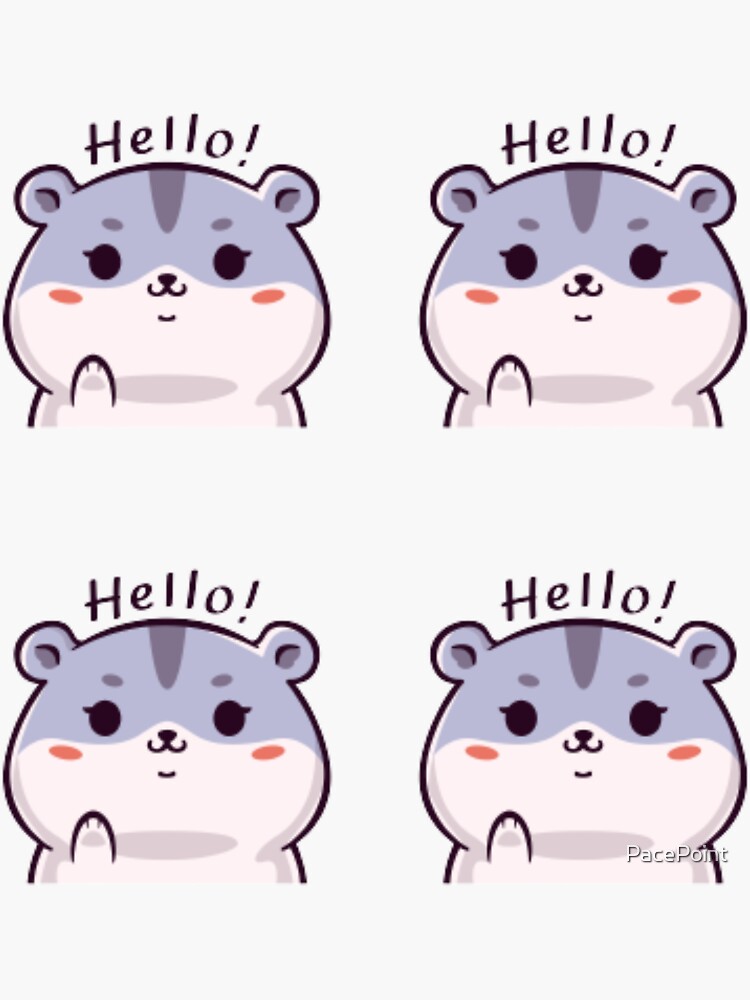 "Hamster saying hello-sticker pack-4 graphics" Sticker by PacePoint ...