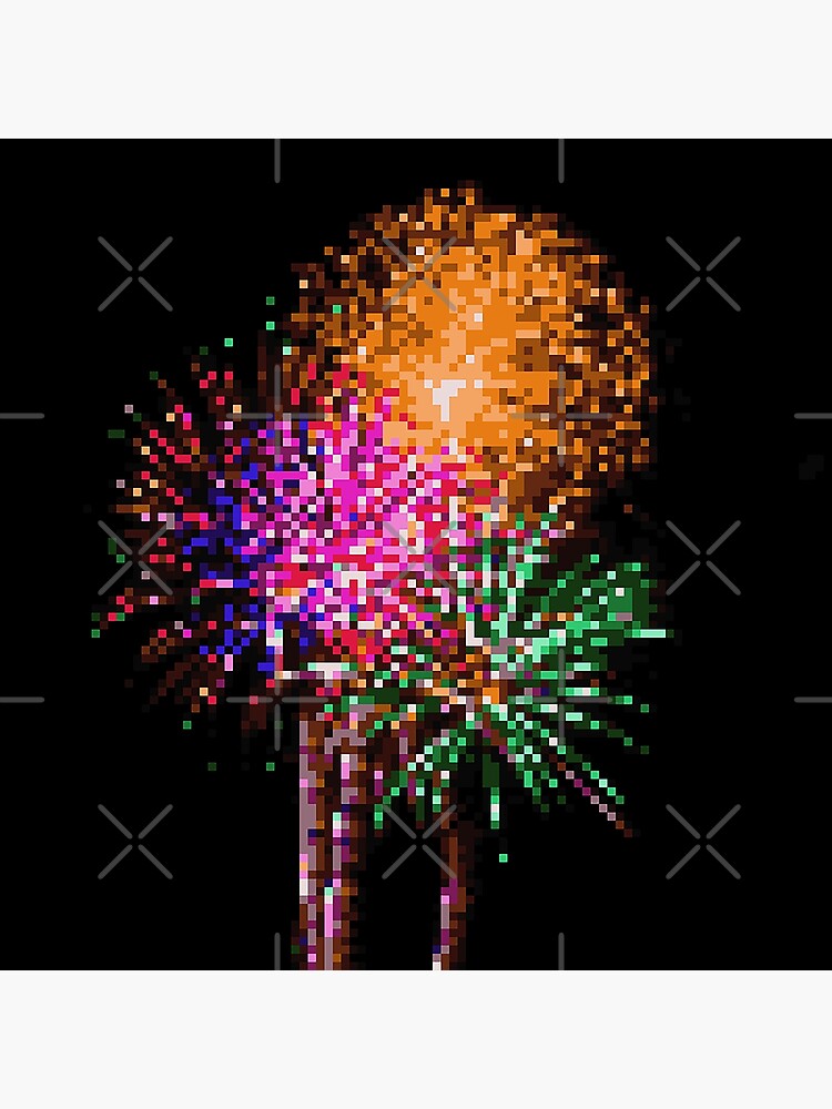 "Pixel Firework No.1" Poster for Sale by Aleksander37 | Redbubble