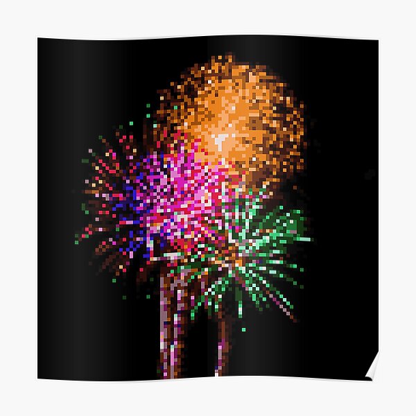 "Pixel Firework No.1" Poster for Sale by Aleksander37 | Redbubble