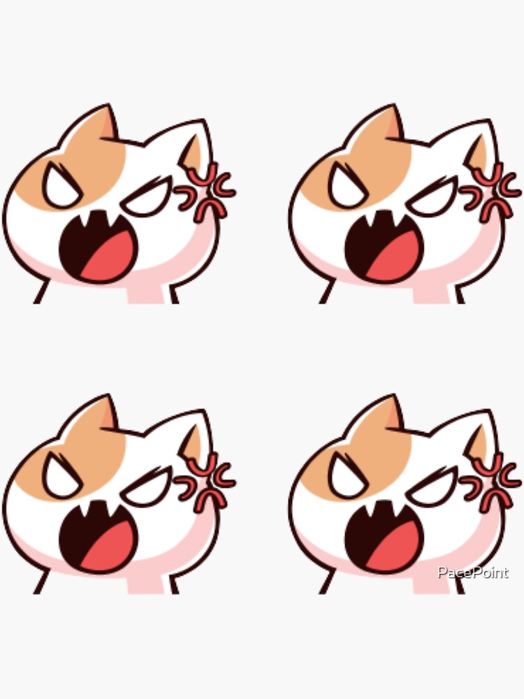 Pegatina «Angry cat-sticker pack-4 gráficos» de PacePoint | Redbubble