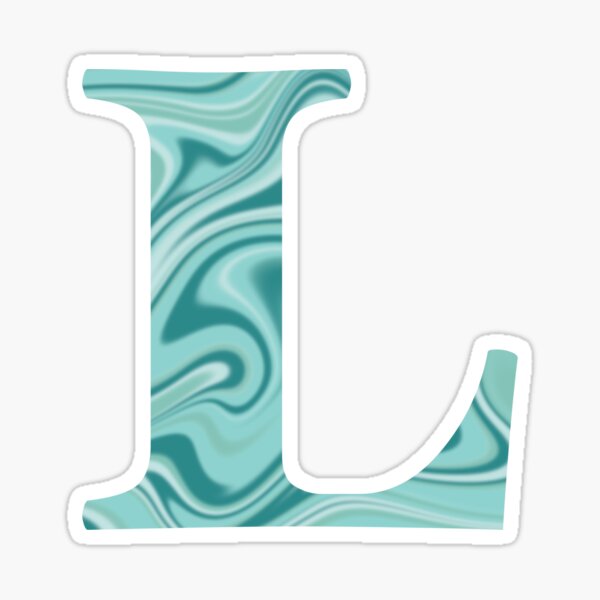 "L Initial Blue Teal Swirl" Sticker by julesanderson | Redbubble