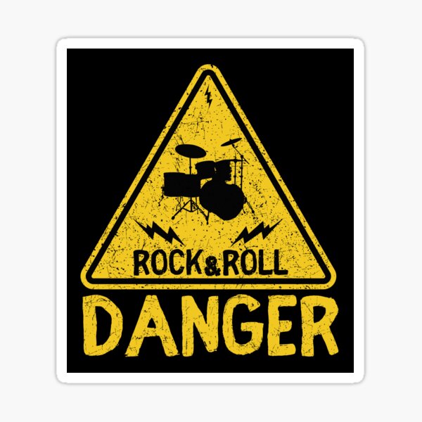 "DANGER ROCK & ROLL - BATTERY" Sticker by AreaStickers | Redbubble
