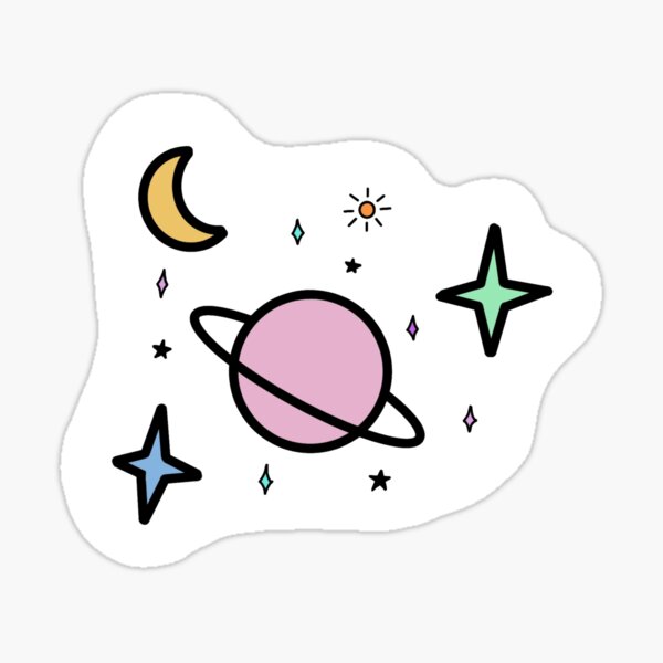 "Cute aesthetic space design " Sticker for Sale by Holly-berry-art ...