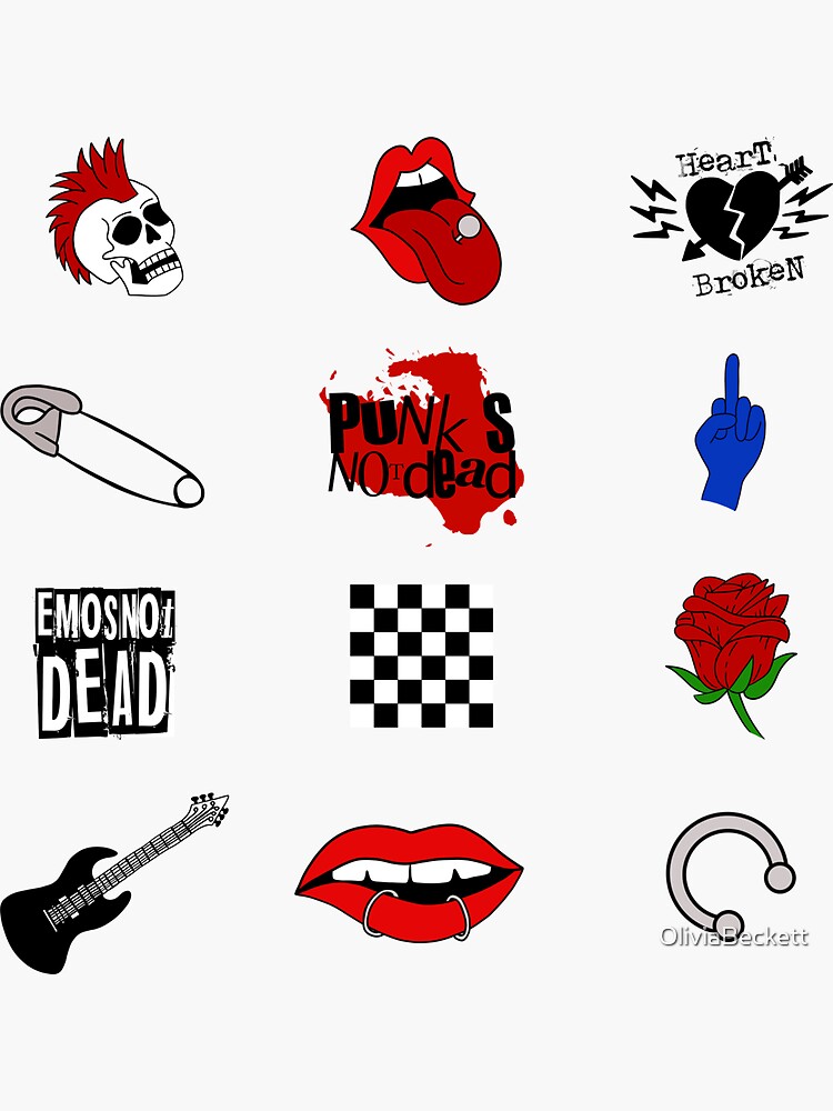 "Punk Sticker Pack #2" Sticker by OliviaBeckett | Redbubble