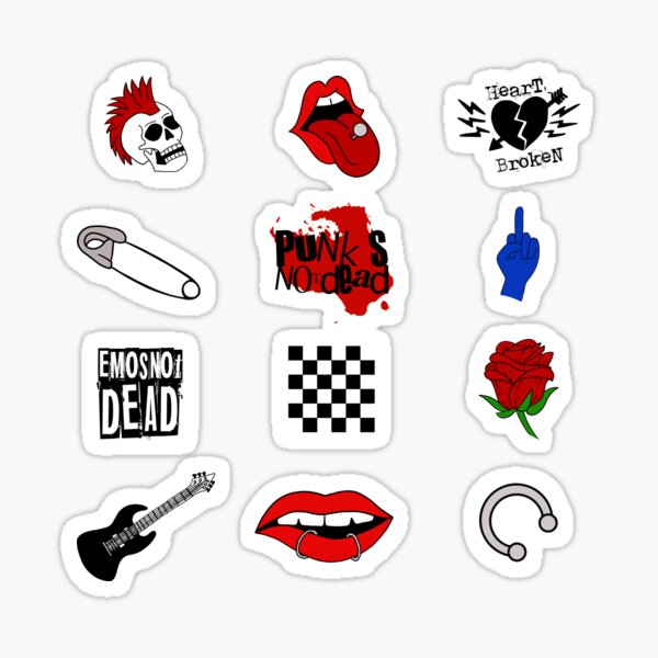 "Punk Sticker Pack #2" Sticker by OliviaBeckett | Redbubble