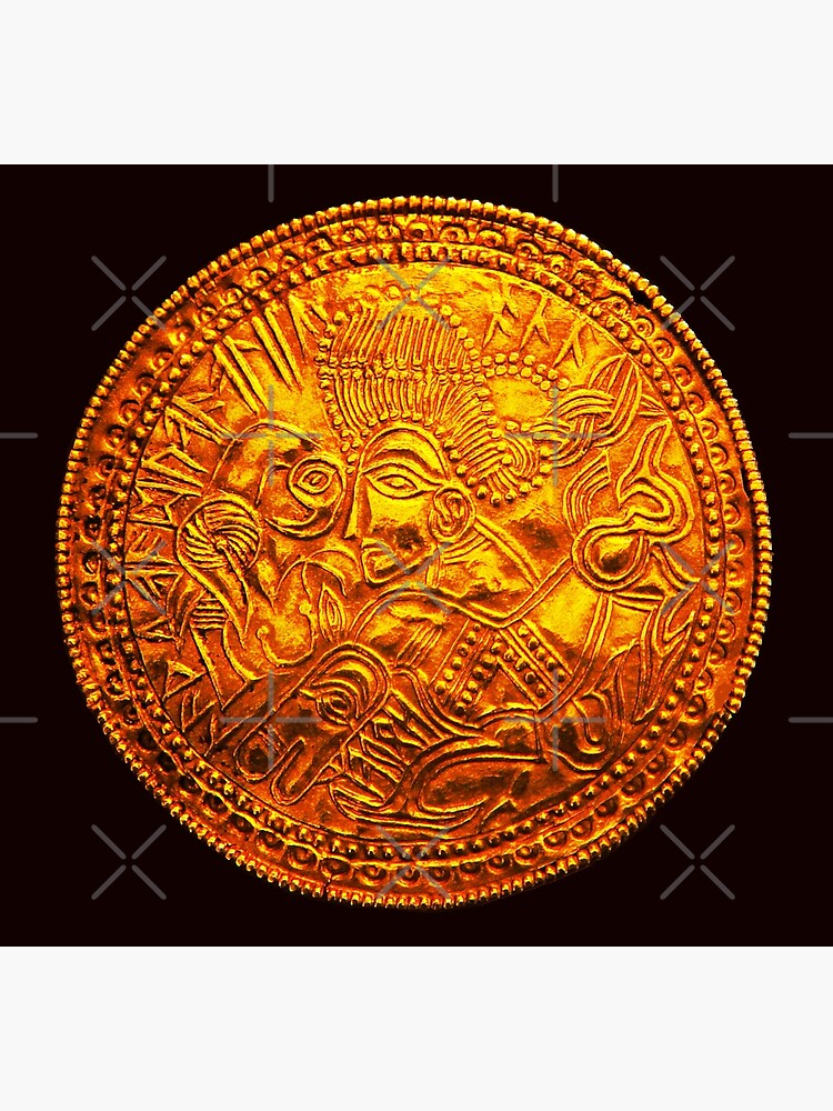 "VIKING GOLD COIN WITH KNIGHT ON HORSE AND MAGIC RUNES OF ODIN" Poster ...