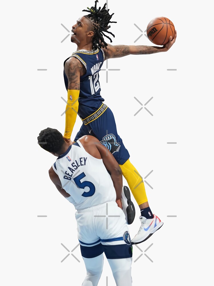 "Ja Morant Posterized Dunk on Malik Beasley" Sticker for Sale by ...