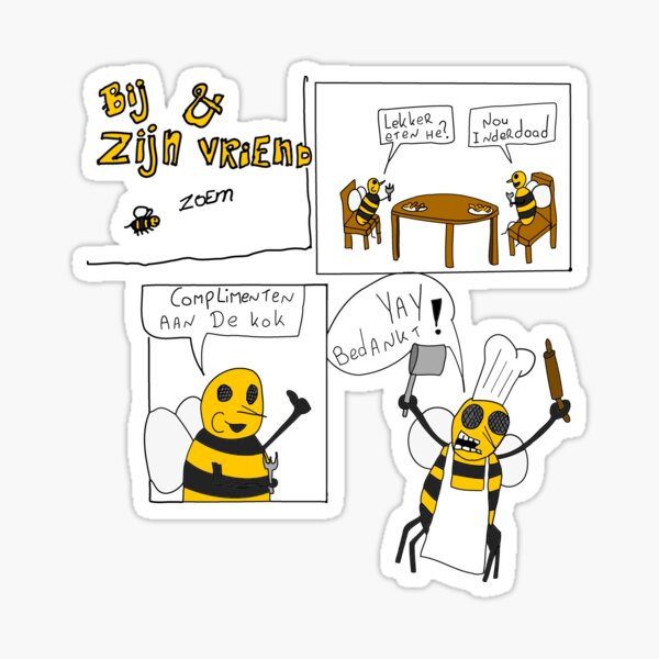 "Bij en zijn vriend" Sticker for Sale by Plaatjes | Redbubble