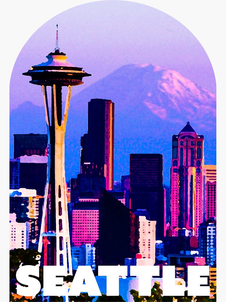 "Seattle Skyline" Sticker by scotthale | Redbubble