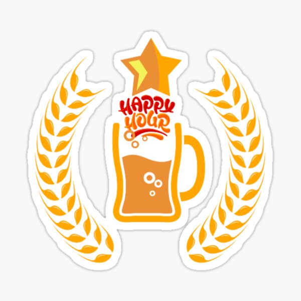 "Happy hour " Sticker for Sale by FilominaArt | Redbubble