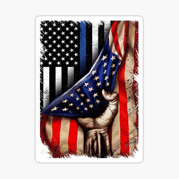 "American Flag Back the Blue Design" Sticker for Sale by trumpdesignz ...