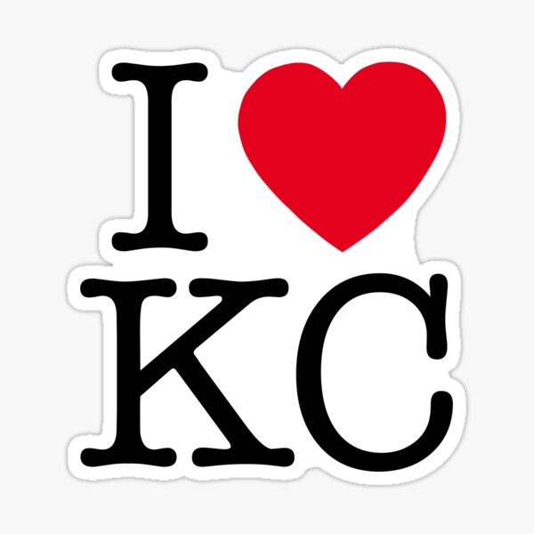 "I Love Kansas City Sticker" Sticker by zmrudman | Redbubble