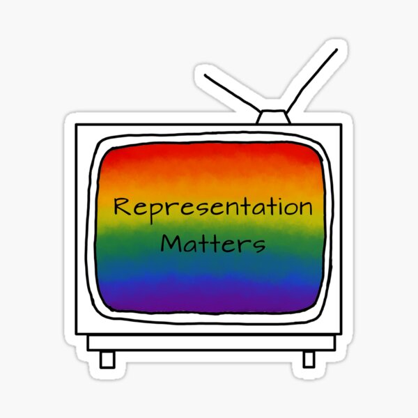 Representation Matters’ Retro Minimalist TV Pride Flag" Sticker for ...
