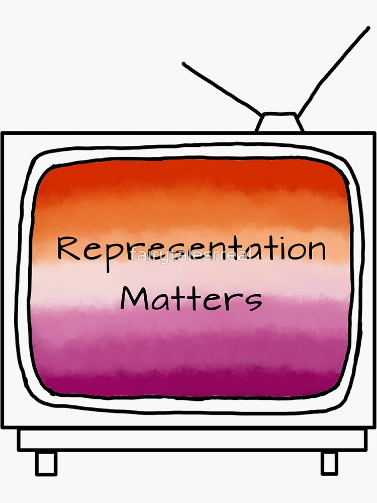 Representation Matters’ Retro Minimalist TV Lesbian Pride Flag" Sticker ...