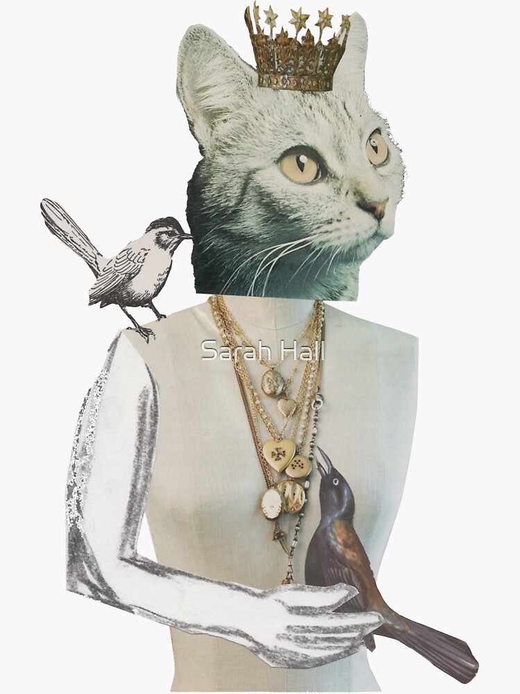 "Queen Kitty" Sticker for Sale by Sarahswhimsies | Redbubble