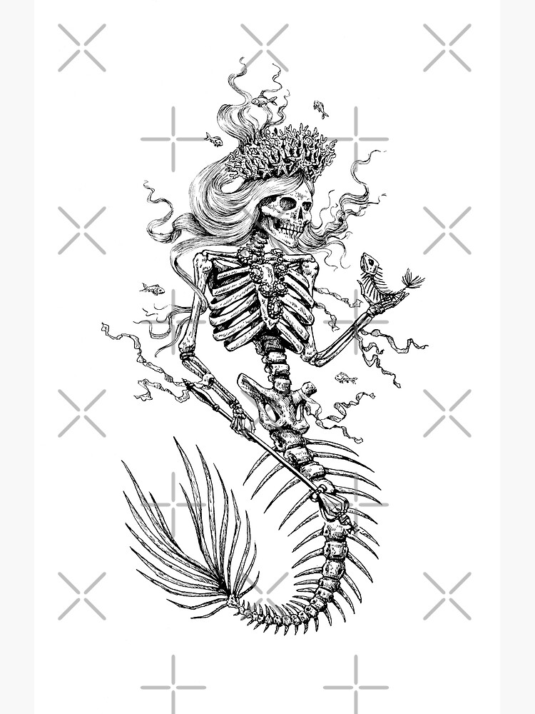 "Dead Sea Royalty: Skeleton Mermaid Queen" Poster for Sale by Flash ...