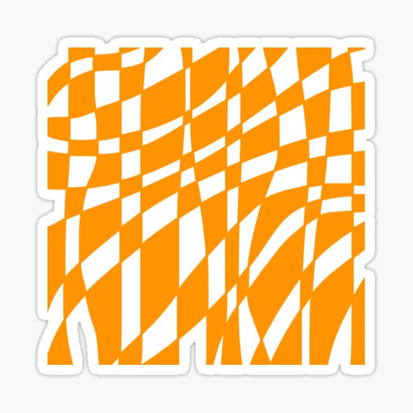 "Large Wavy Check Black Orange" Sticker by Mazipoodles | Redbubble