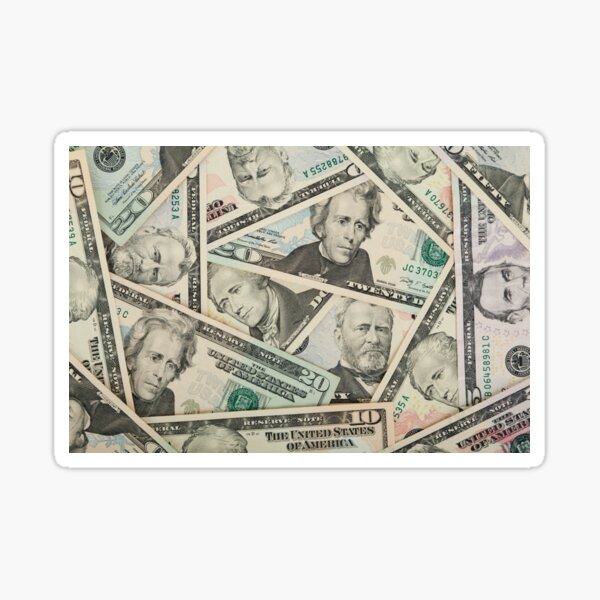 "Money US Dollars" Sticker by VicesAndVerses | Redbubble